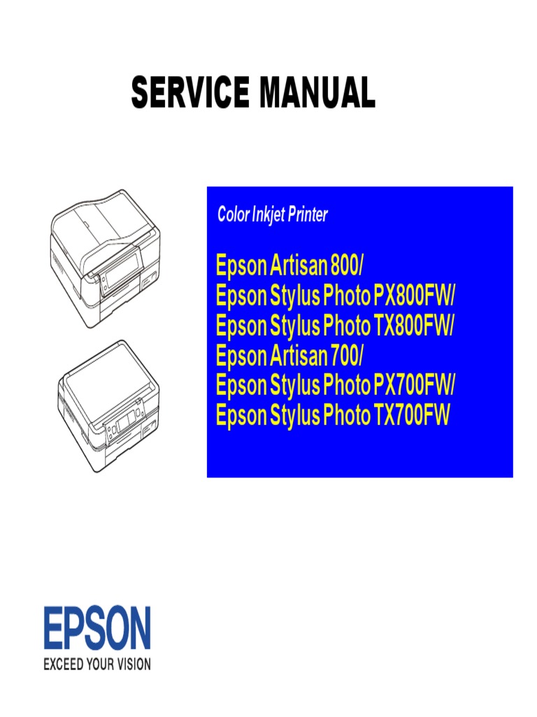 Epson Artisan 800 Service Manual | PDF | Image Scanner | Printer ...