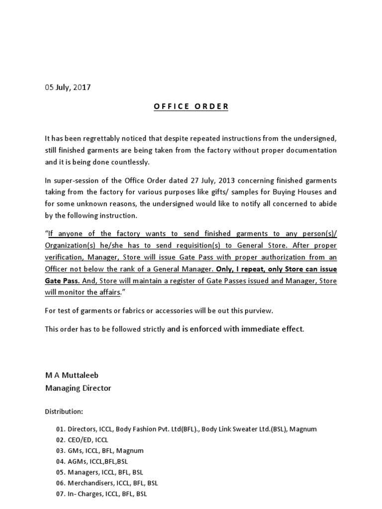 Office Order.1 | PDF