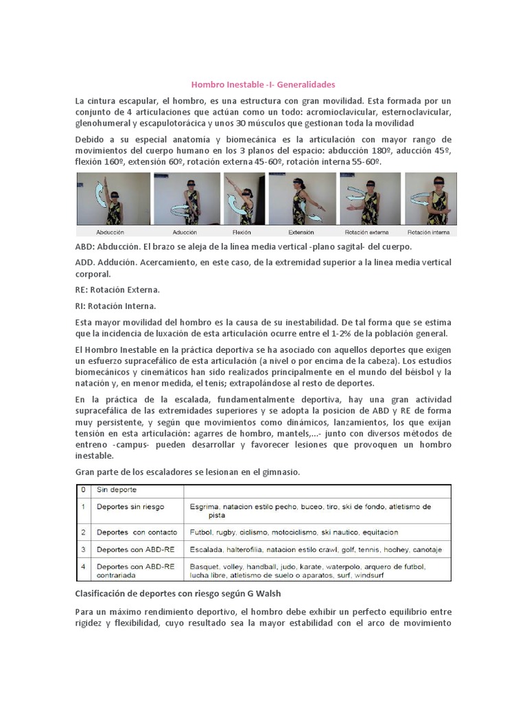 Hombro Inestable | PDF | Hombro | Articulación