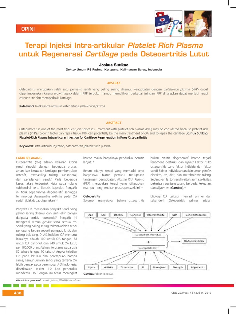 Terapi Injeksi Intra-Artikular Platelet Rich Plasma Untuk Regenerasi ...