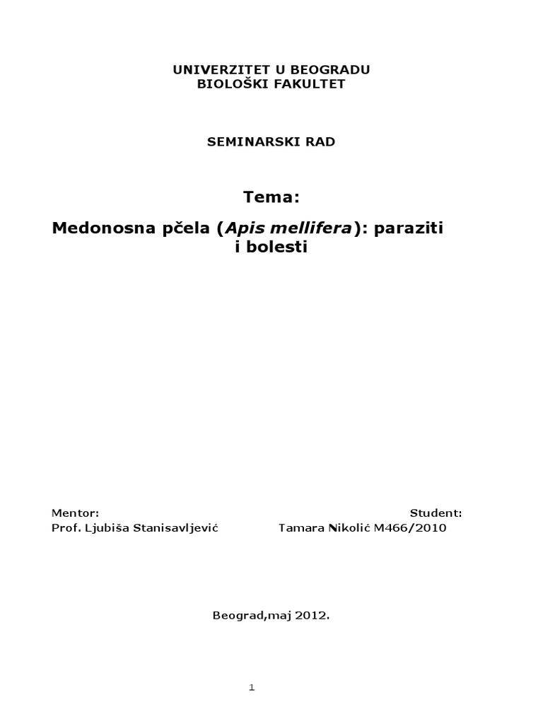 Bolesti Pcela | PDF