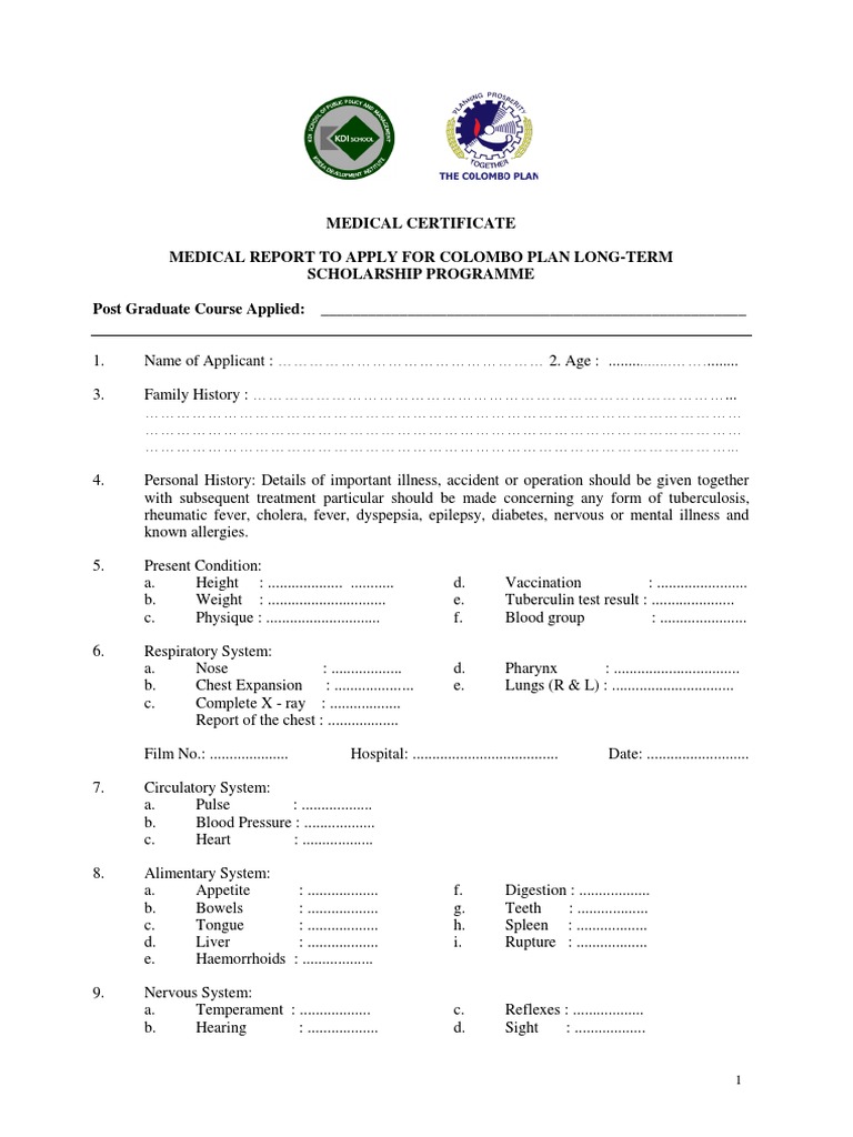 MedicalReportForm KDI PDF | PDF | Kidney | Medical Specialties