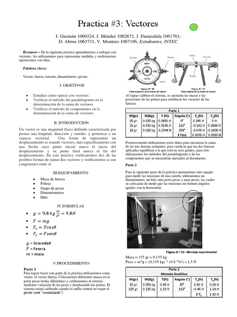 Fisica I - Practica 3 | PDF | Vector Euclidiano | Cantidades fisicas