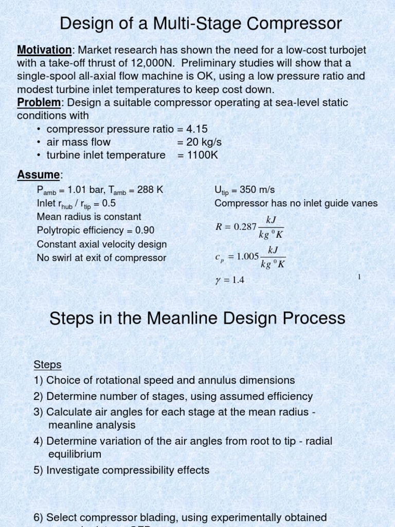 Design of A Multi-Stage Compressor: Motivation: Market Research Has ...