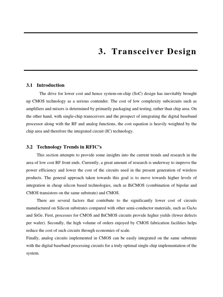 3 Transceiver Design | PDF | Integrated Circuit | Electronic Circuits