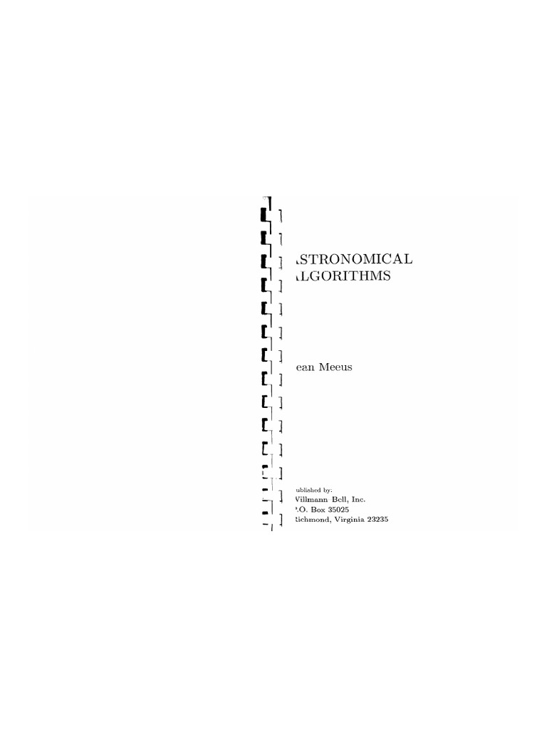 Jean Meeus-Astronomical Algorithms | PDF