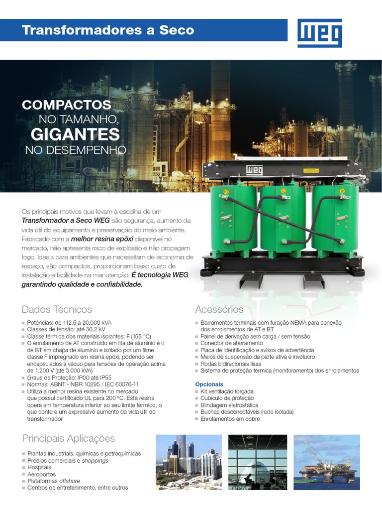 WEG Transformadores A Seco 50038545 00 Catalogo Portugues BR | PDF ...