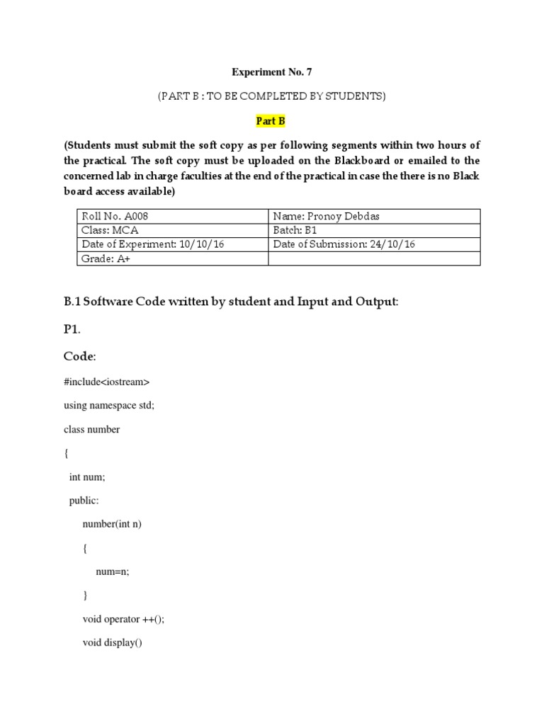 B.1 Software Code Written by Student and Input and Output: P1. Code | PDF | Data Type | Computer ...