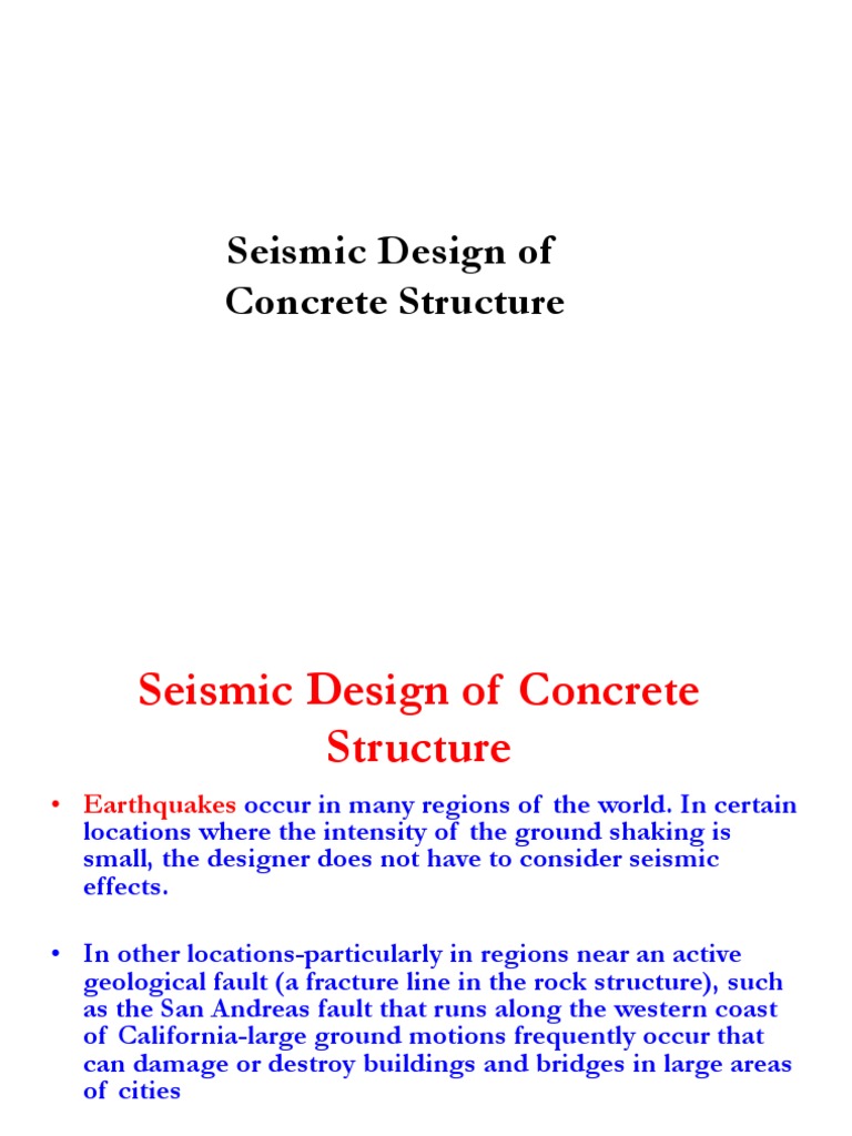 Seismic Design of Concrete Structure | PDF | Earthquakes | Seismology
