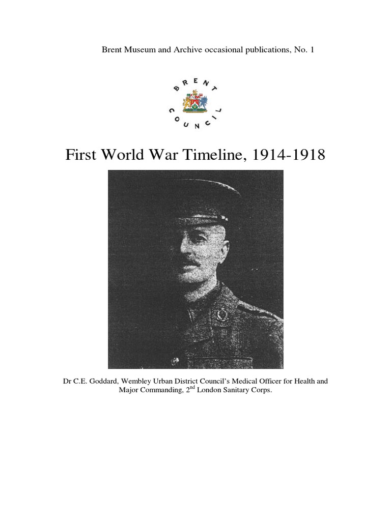 First World War Timeline, 1914-1918: Brent Museum and Archive ...