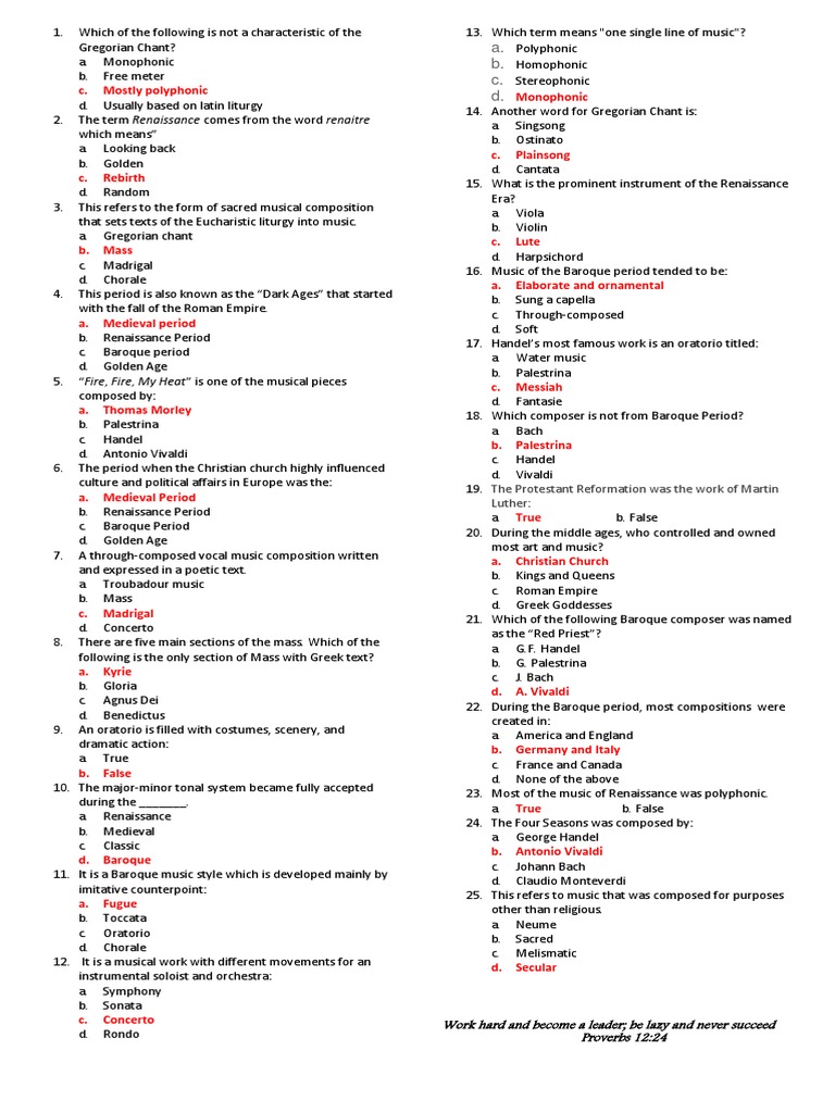 First Periodic Exam in Music | PDF | Baroque Music | Johann Sebastian Bach
