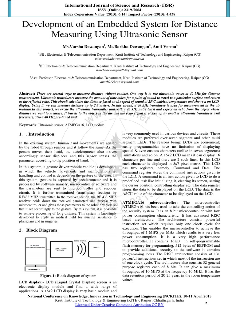 Development of An Embedded System For Distance Measuring Using ...