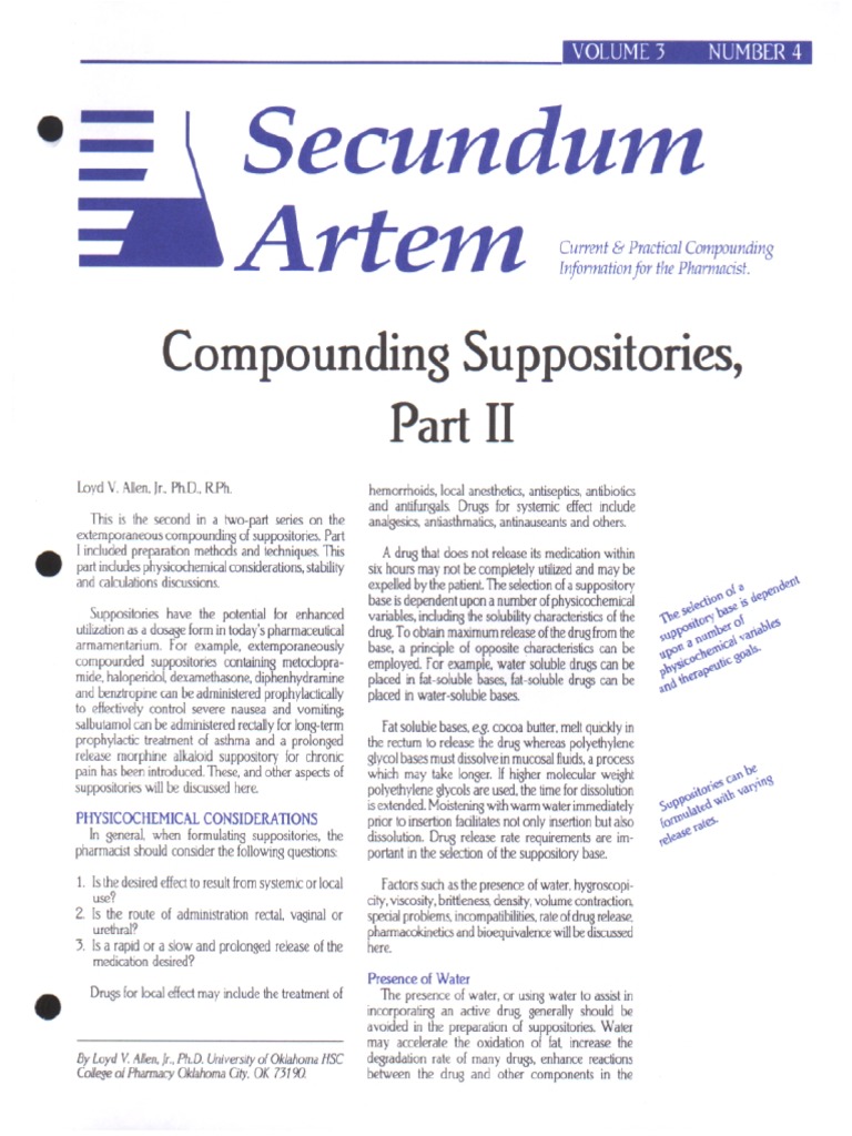 Compounding Suppositories - Part 2 | PDF