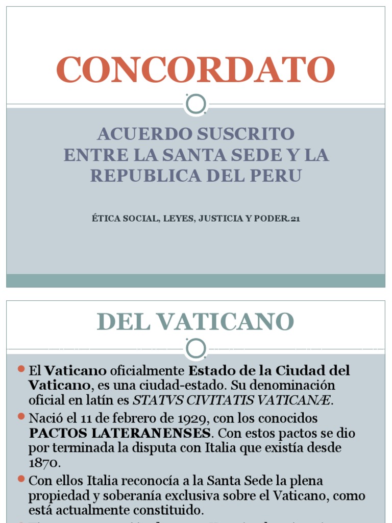 Concordato 21 | PDF | Santa Sede | Ciudad del Vaticano