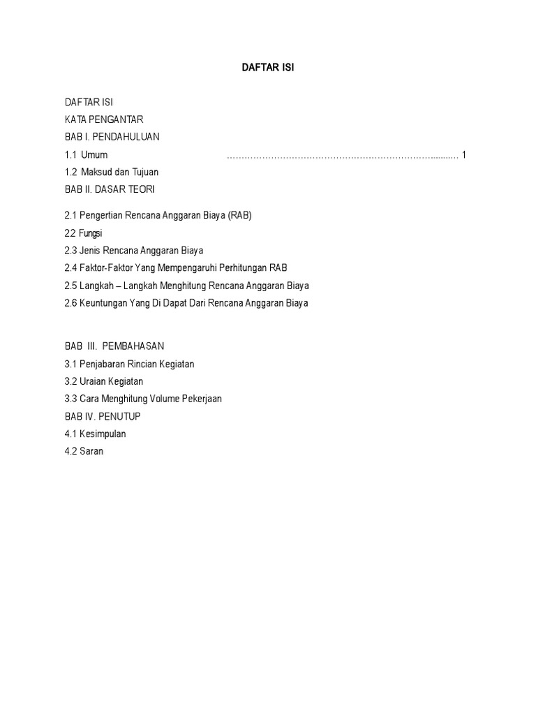 RAB Rumah Minimalis | PDF