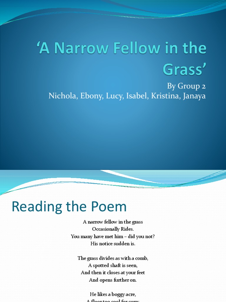 A Narrow Fellow in the Grassâ€™ powerpoint | Poetry | Senses