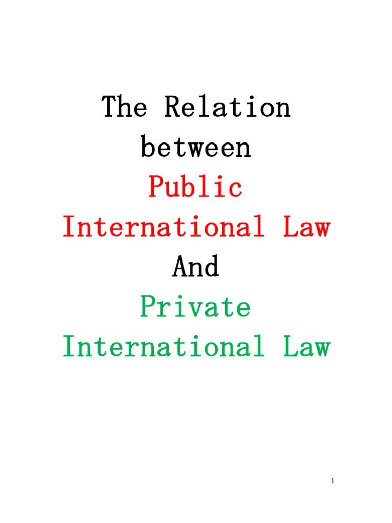 The Relation Between Public and Private International Law | PDF | International Law | Jurisdiction