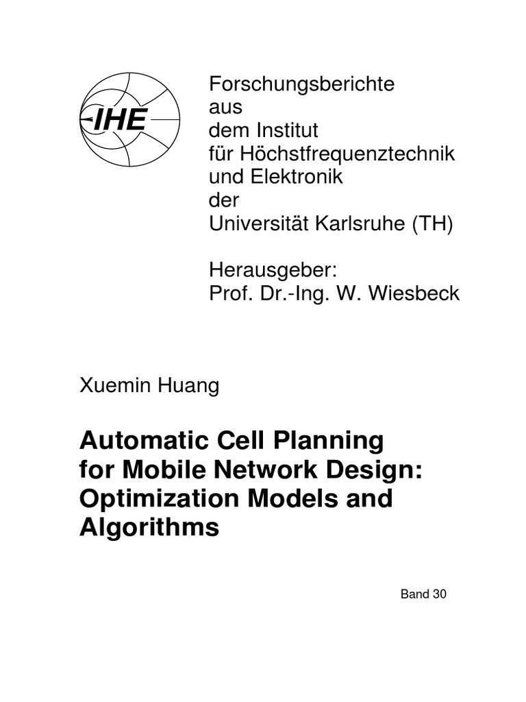 Automatic Cell Planning For Mobile Network Design: Optimization Models ...