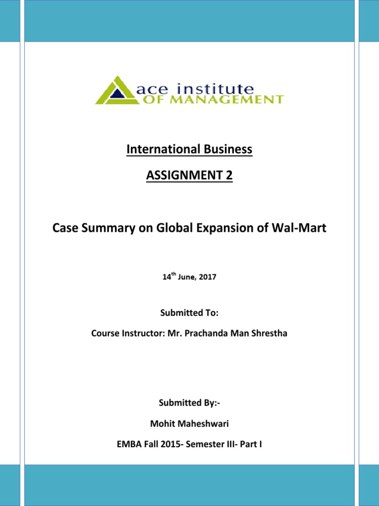 Global Expansion of Wal Mart | PDF | Walmart | Market (Economics)