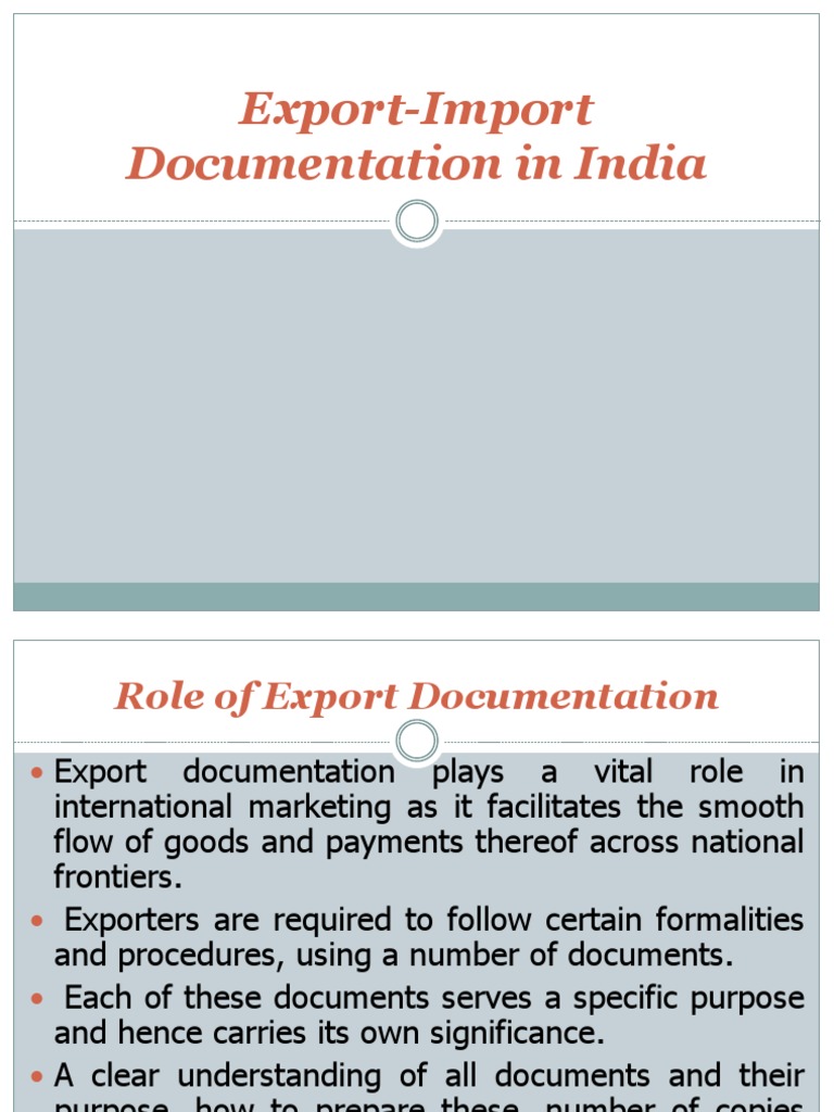 Export Documentation in India | PDF | Bill Of Lading | Cargo