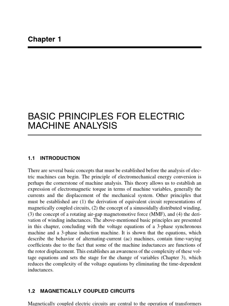 Analysis of Electrical Machinery | PDF | Inductor | Inductance