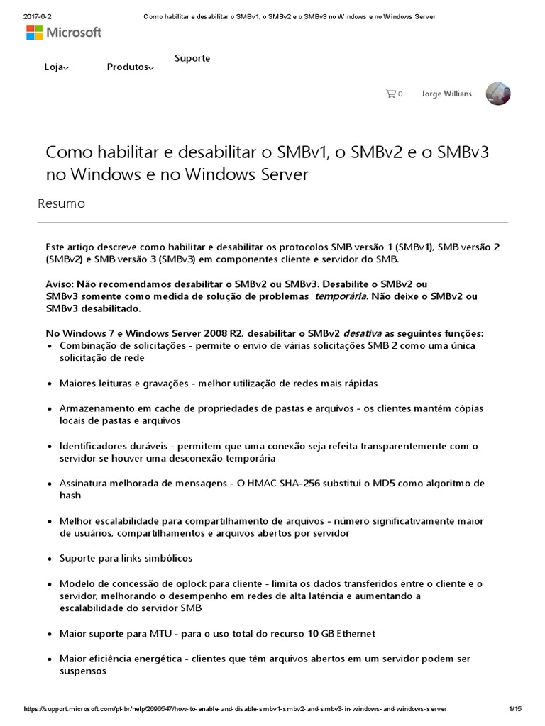 Como Habilitar e Desabilitar o SMBv1, o SMBv2 e o SMBv3 No Windows e No ...