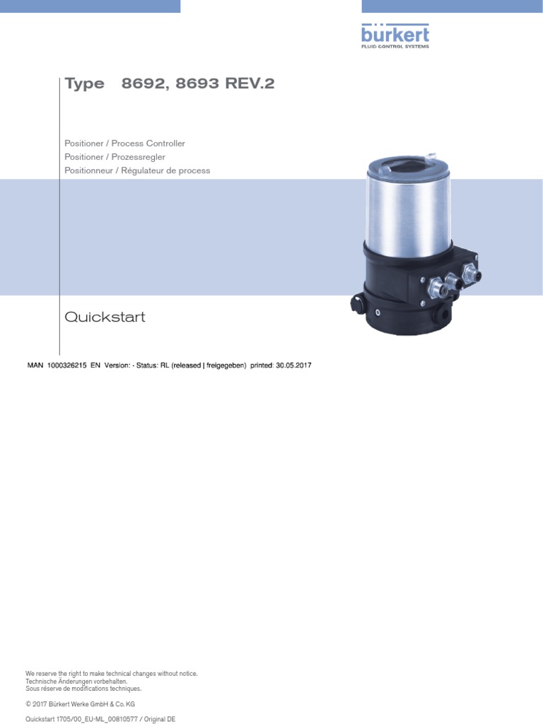 Valvula Burket Type 8692-8693 Quikstart | PDF | Electrostatic Discharge ...