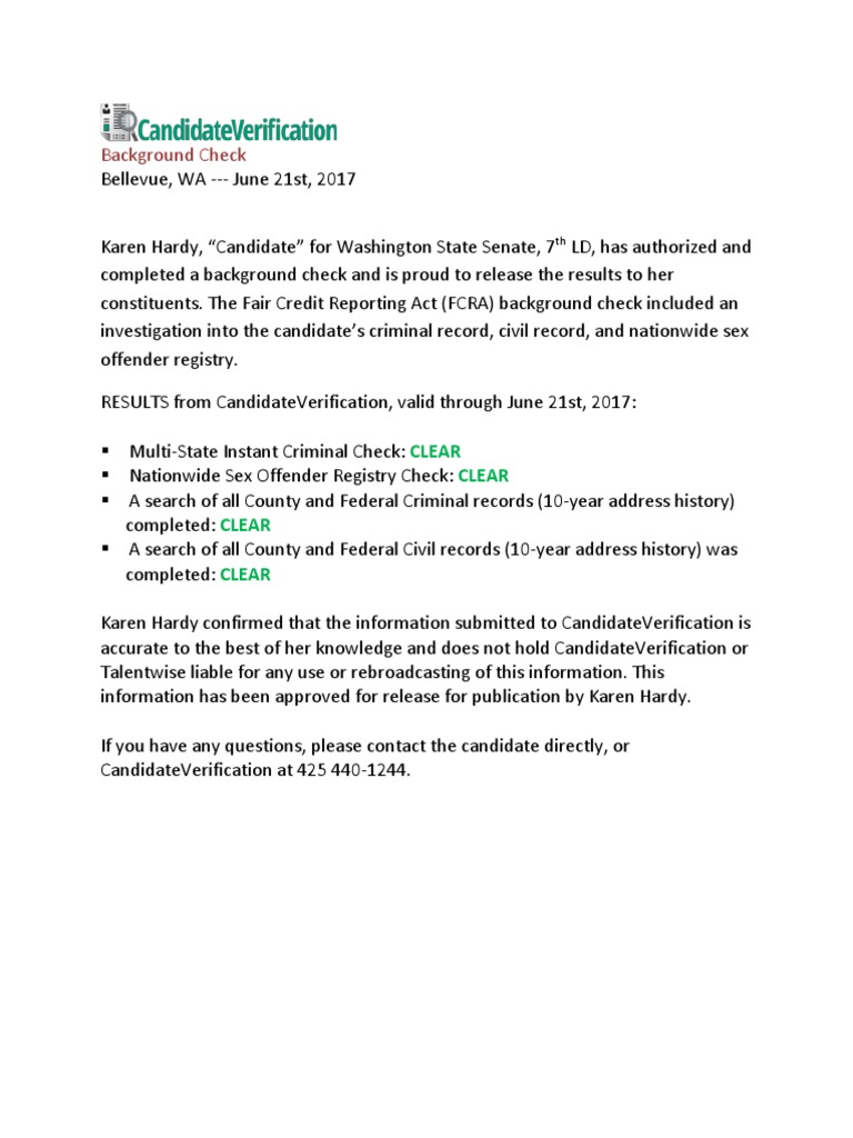 Background Check: Clear Clear Clear Clear | PDF