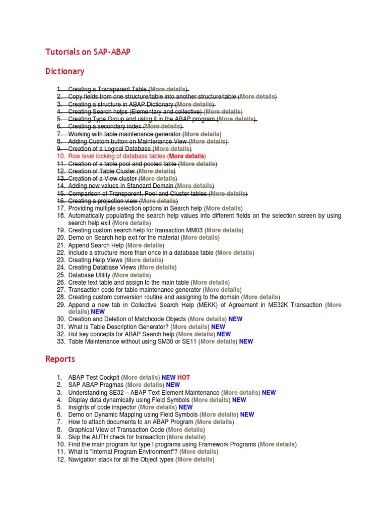 Sap Abap Tutorials For Dictionary Reports Dialog Programming Pdf 7882