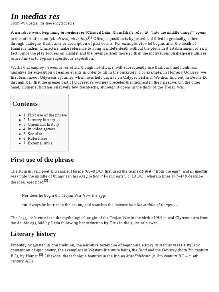 In Medias Res | Fiction & Literature