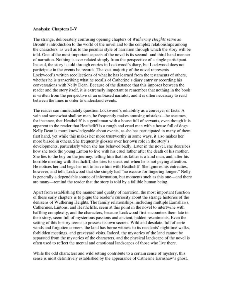 Analysis | PDF | Heathcliff (Wuthering Heights) | Wuthering Heights
