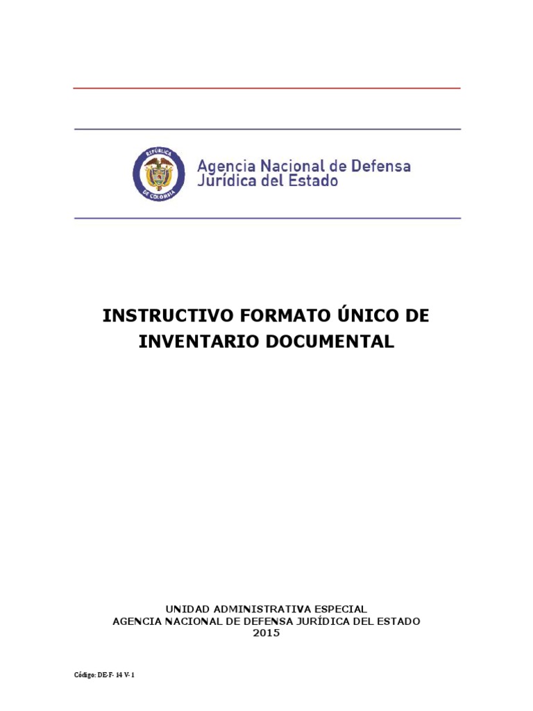 Instructivo Formato Unico Inventario Documental FUID PDF | PDF | Justicia | Crimen y violencia
