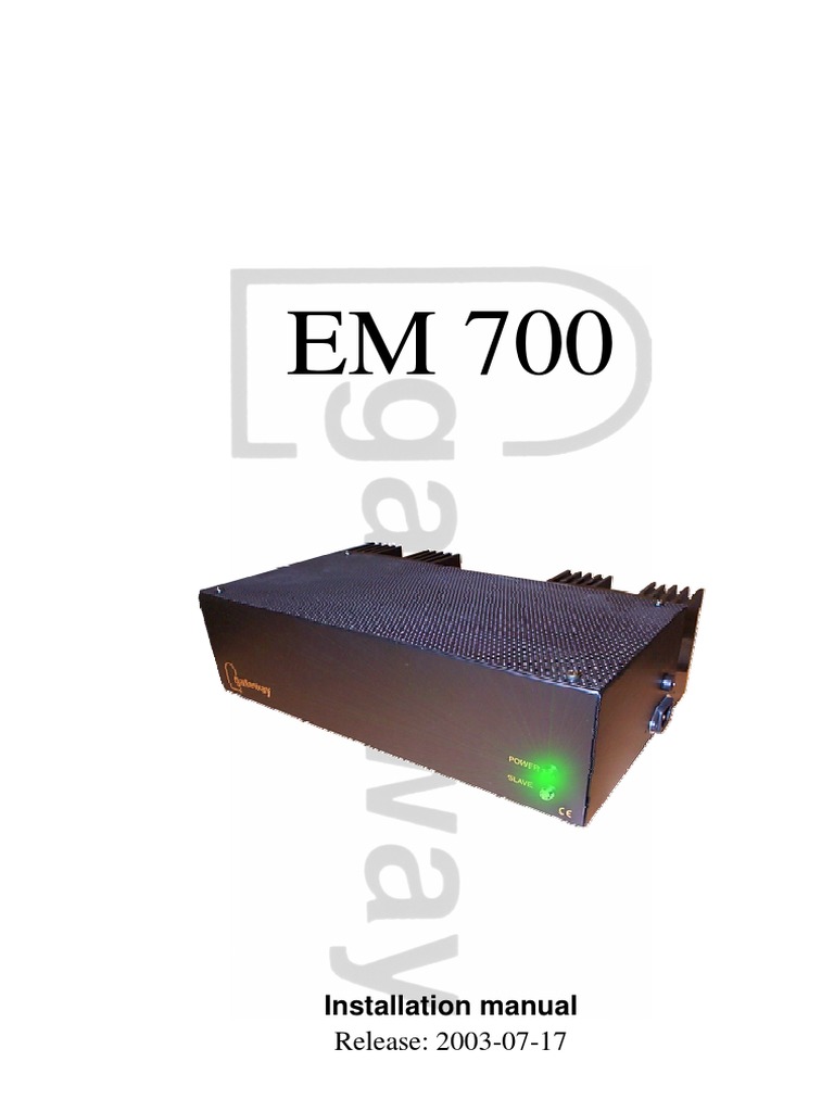 EM700 Installation Guide | PDF | Amplifier | Antenna (Radio)