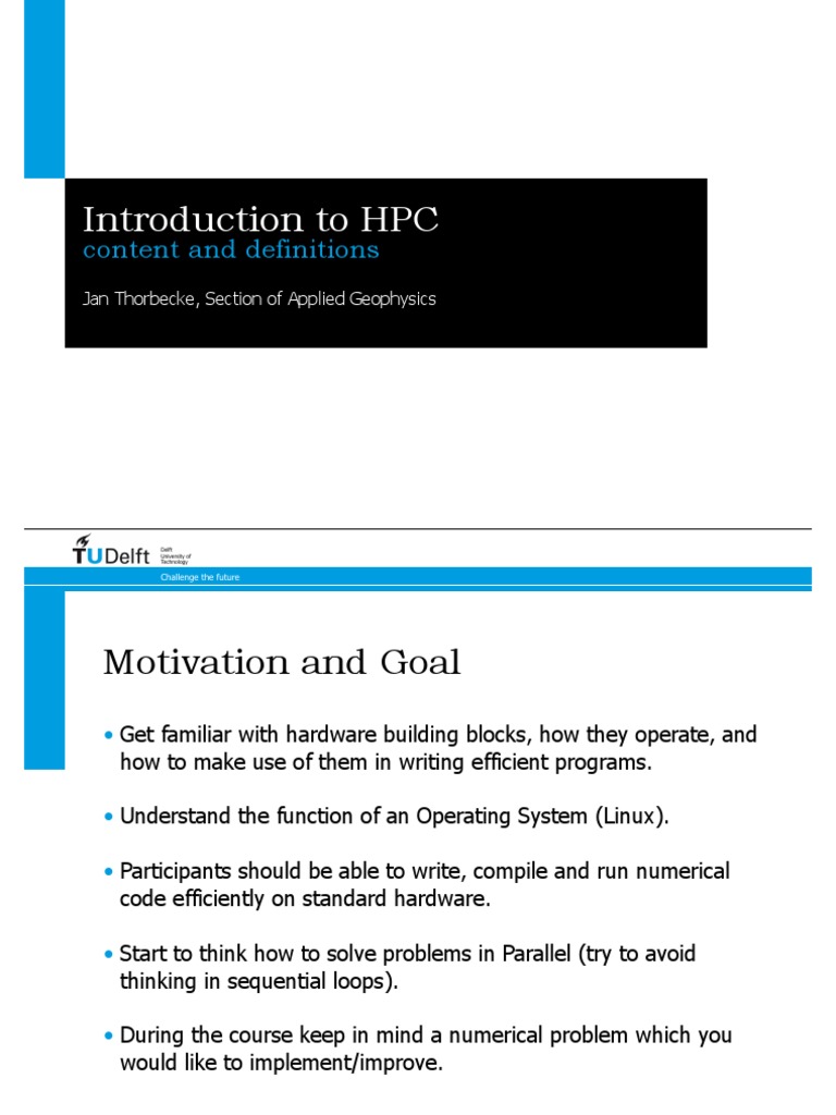 Introduction To HPC: Content and Definitions | PDF | Supercomputer ...
