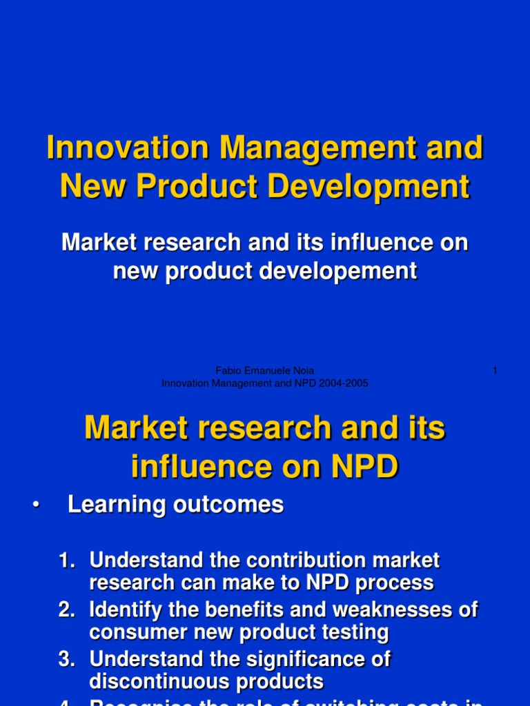 Market Research's Role in NPD | PDF | Innovation | New Product Development