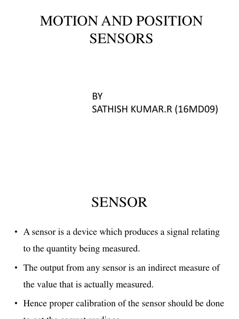 Motion and Position Sensors: A Technical Overview of Common Sensor ...