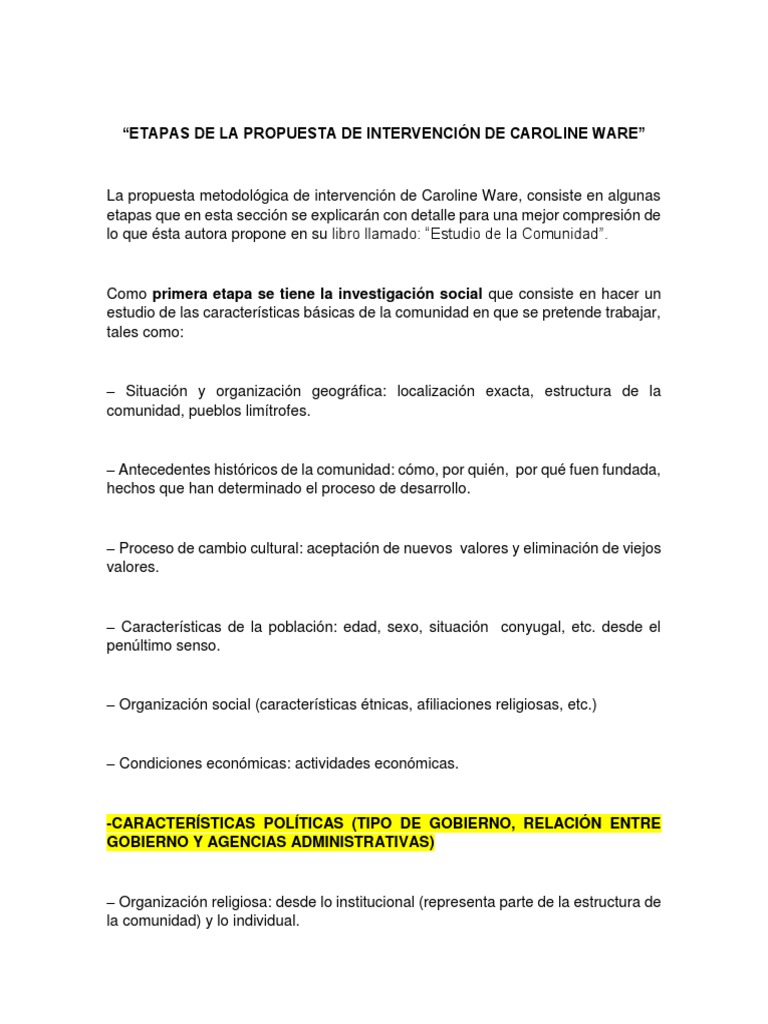 Etapas de Caroline Ware | PDF | Investigación social | Sicología