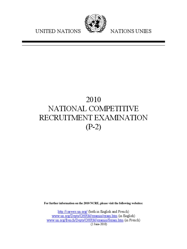 2010 National Competitive Recruitment Examination (P-2) : United ...