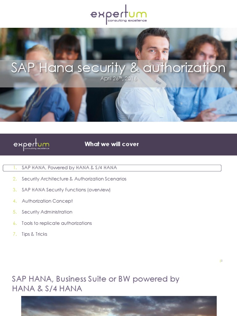 Expertum Hana Security and Authorization | PDF | Databases | Sap Se