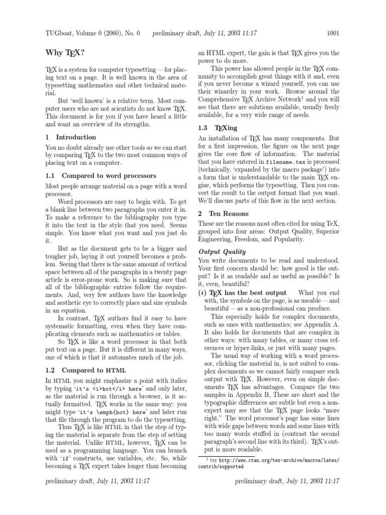 Why Tex | PDF | Te X | Text