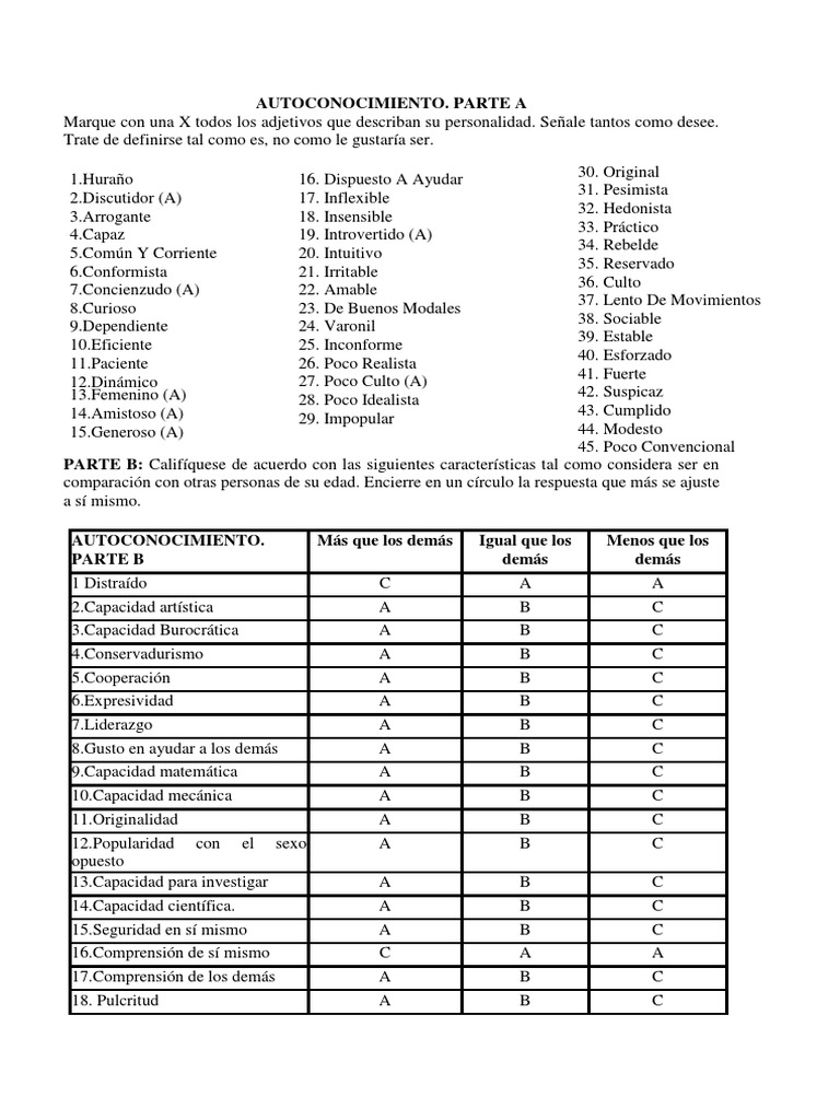 Test de Holland - Inventario de O.V | Ciencia | Contabilidad
