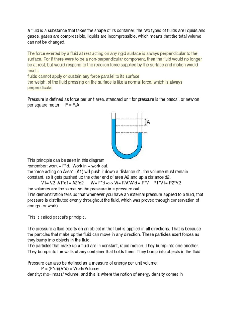 Fluid Physics | PDF | Buoyancy | Pressure