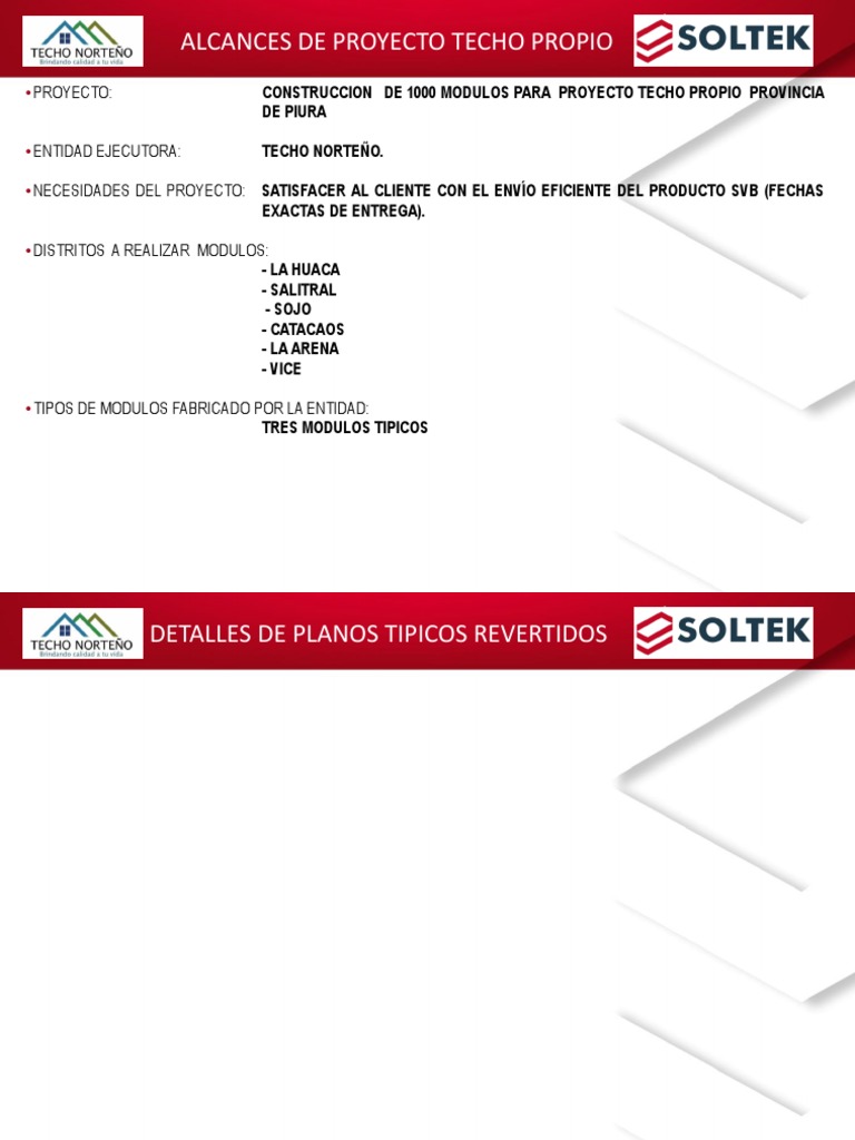 Propuesta de Trabajo para Empresa de Techo Propio | PDF | Economias ...