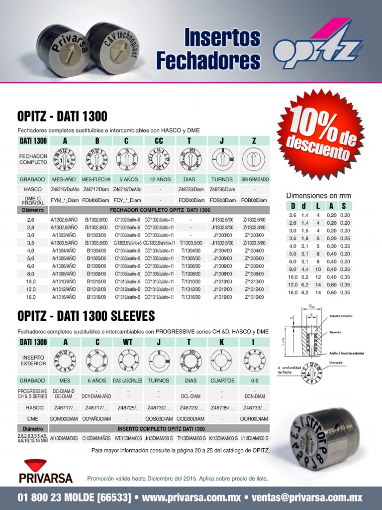 Insertos Fechadores Opitz | PDF