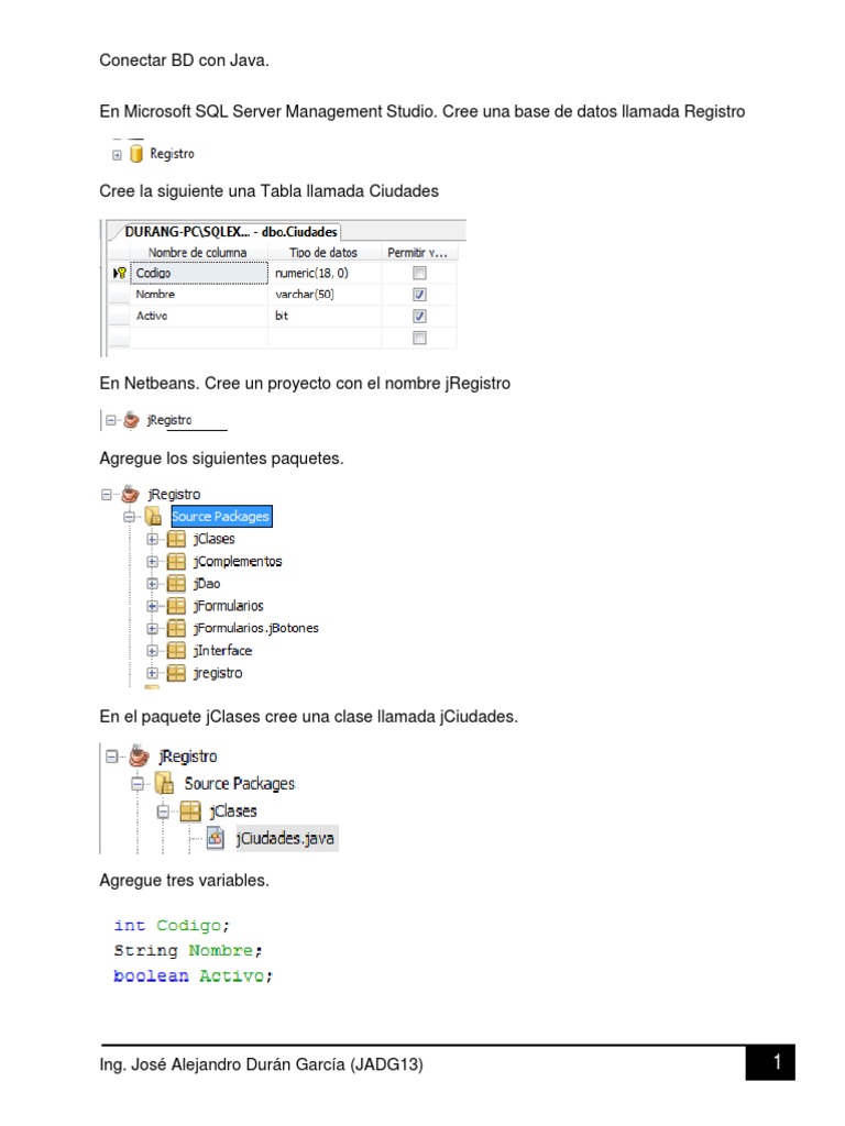 Conectar Una BD de SQL Con Java PDF | PDF | Java (lenguaje de ...