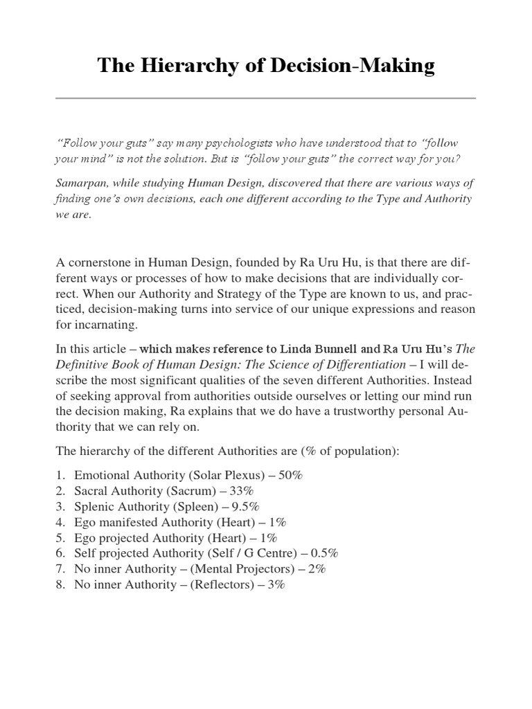 The 7 Types of Decision-Making Authorities | PDF | Mind | Decision Making
