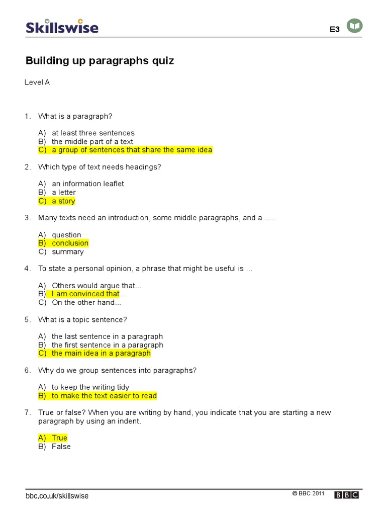 WEEK 13 Paragraph-quiz