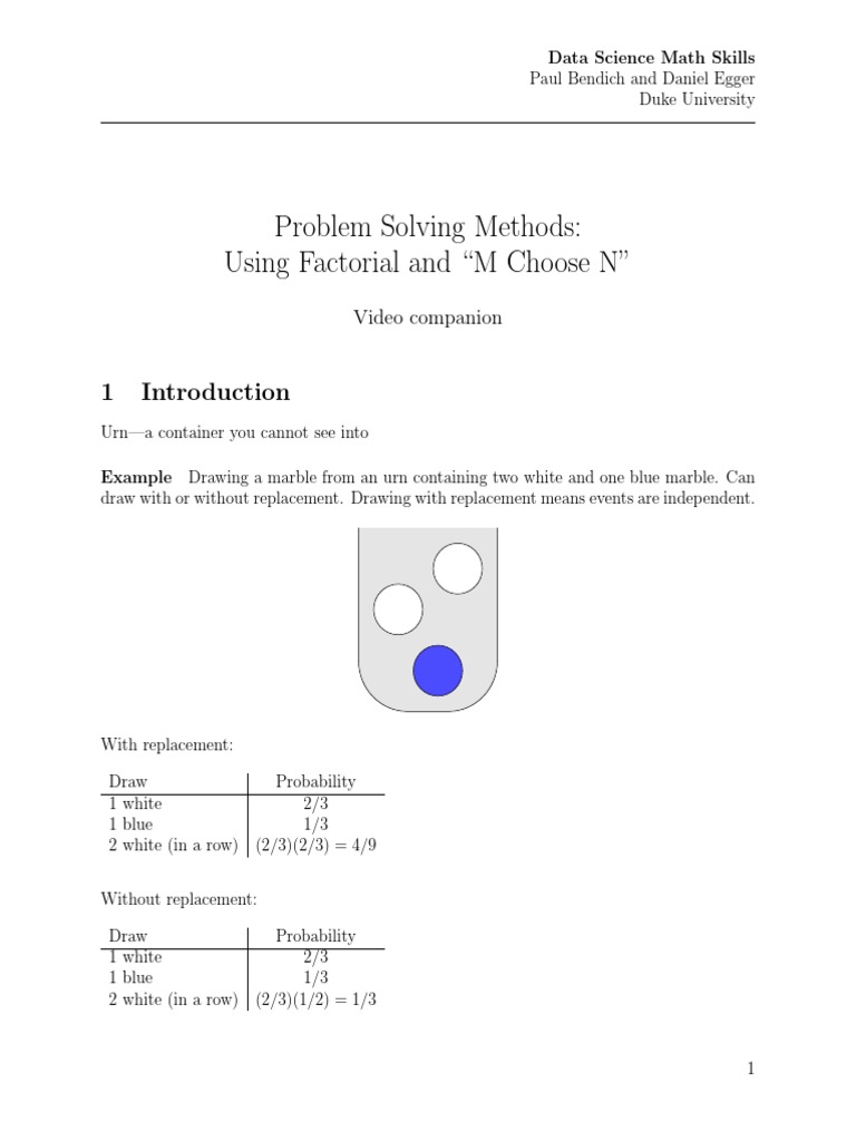 Problem Solving Methods: Using Factorial and "M Choose N": Video ...
