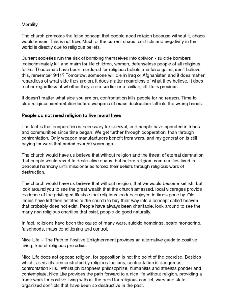 Morality | PDF | Atheism | Humanism