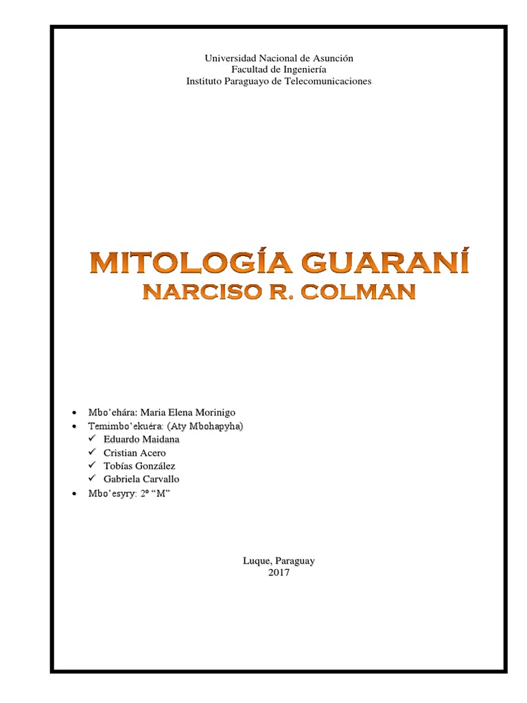 Examen Guarani Mitos | PDF | Criaturas legendarias | Reptiles legendarios